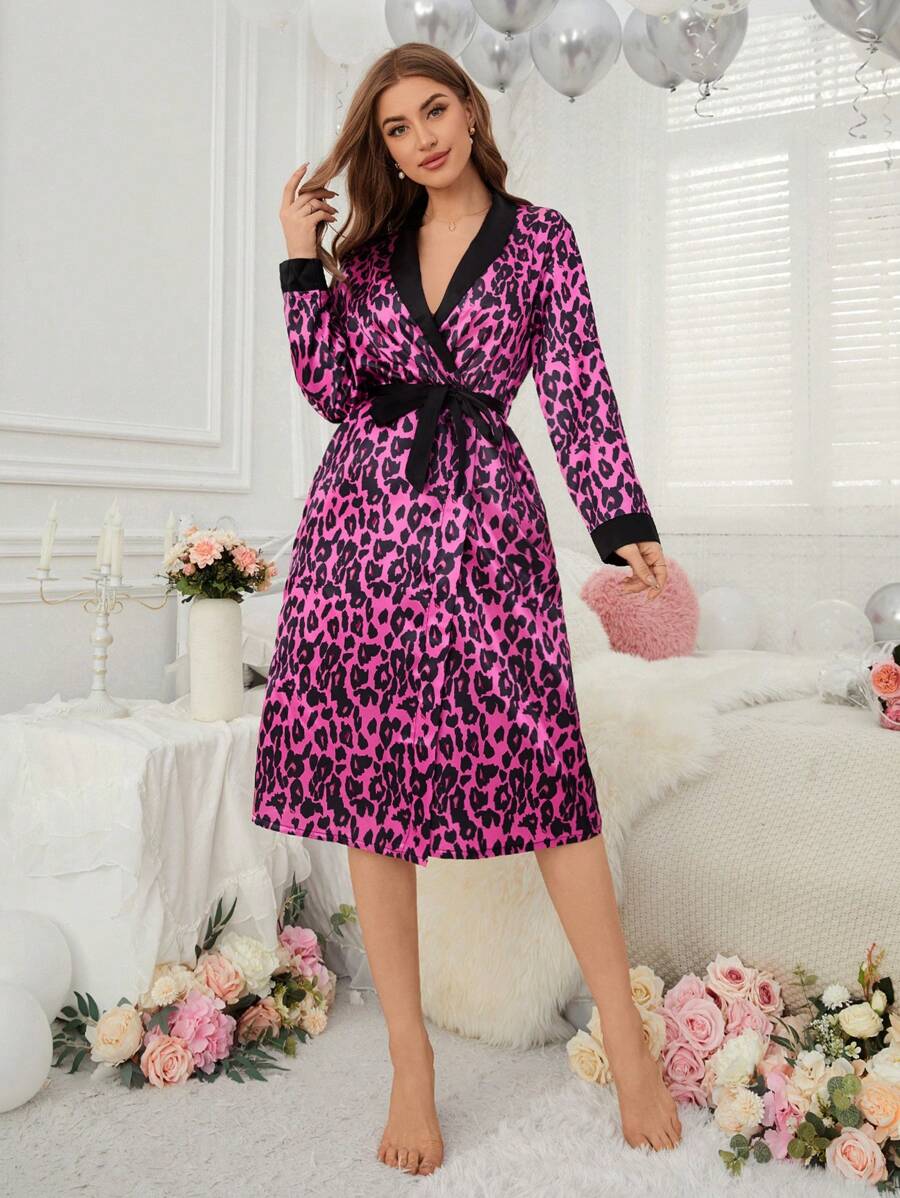 Women's Leopard Print Robe | SHEIN EUR