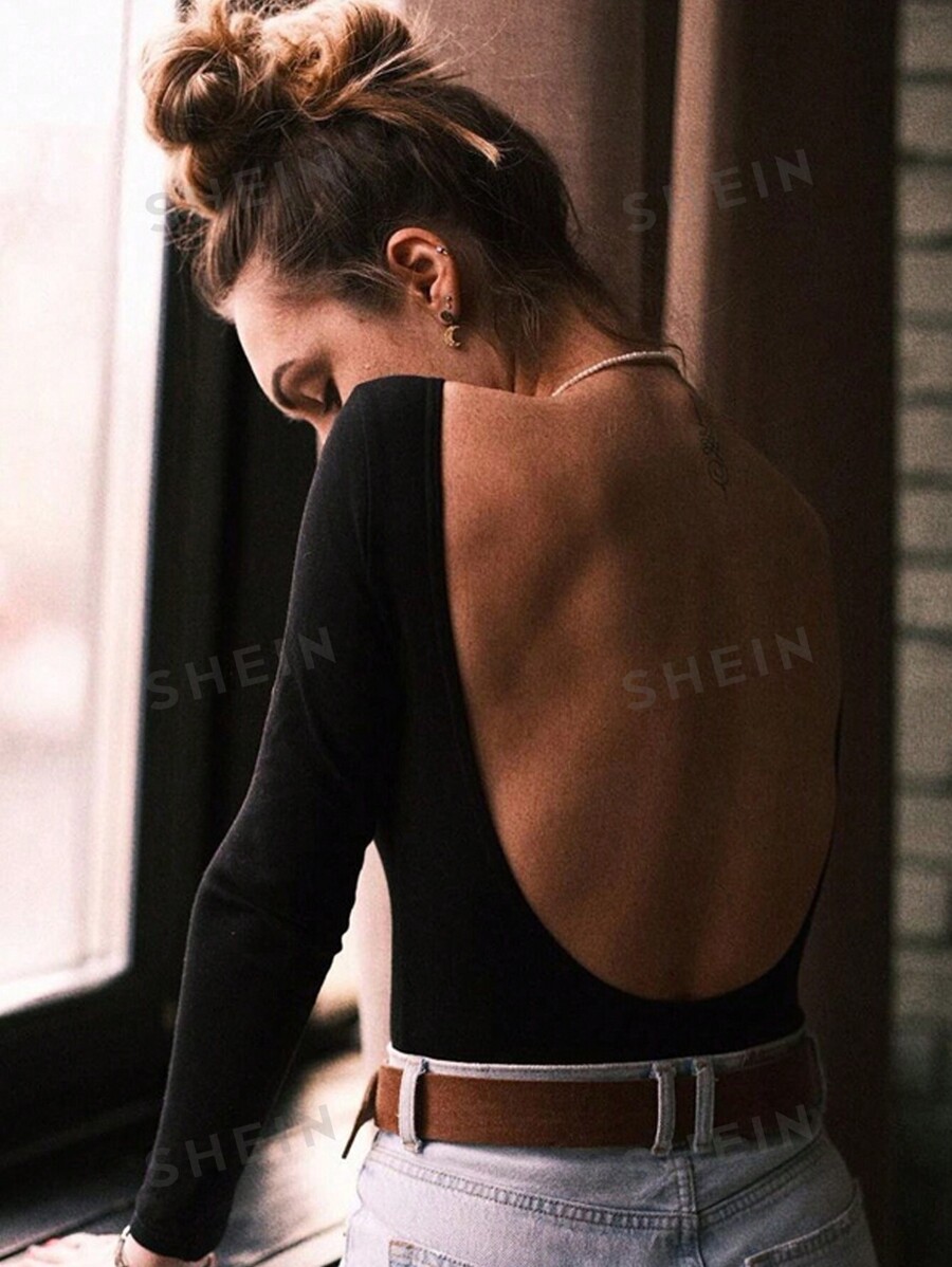 SHEIN SXY Body De Mujer De Color Sólido Sin Espalda | Moda de Mujer ...