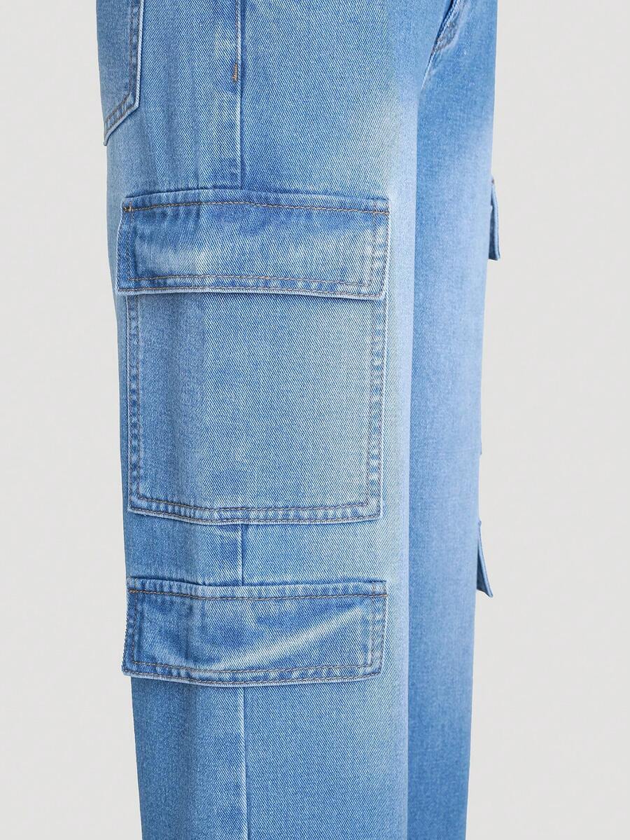 Tween Girls' Denim Vest With Front Pockets And Carpenter Jeans Set ...