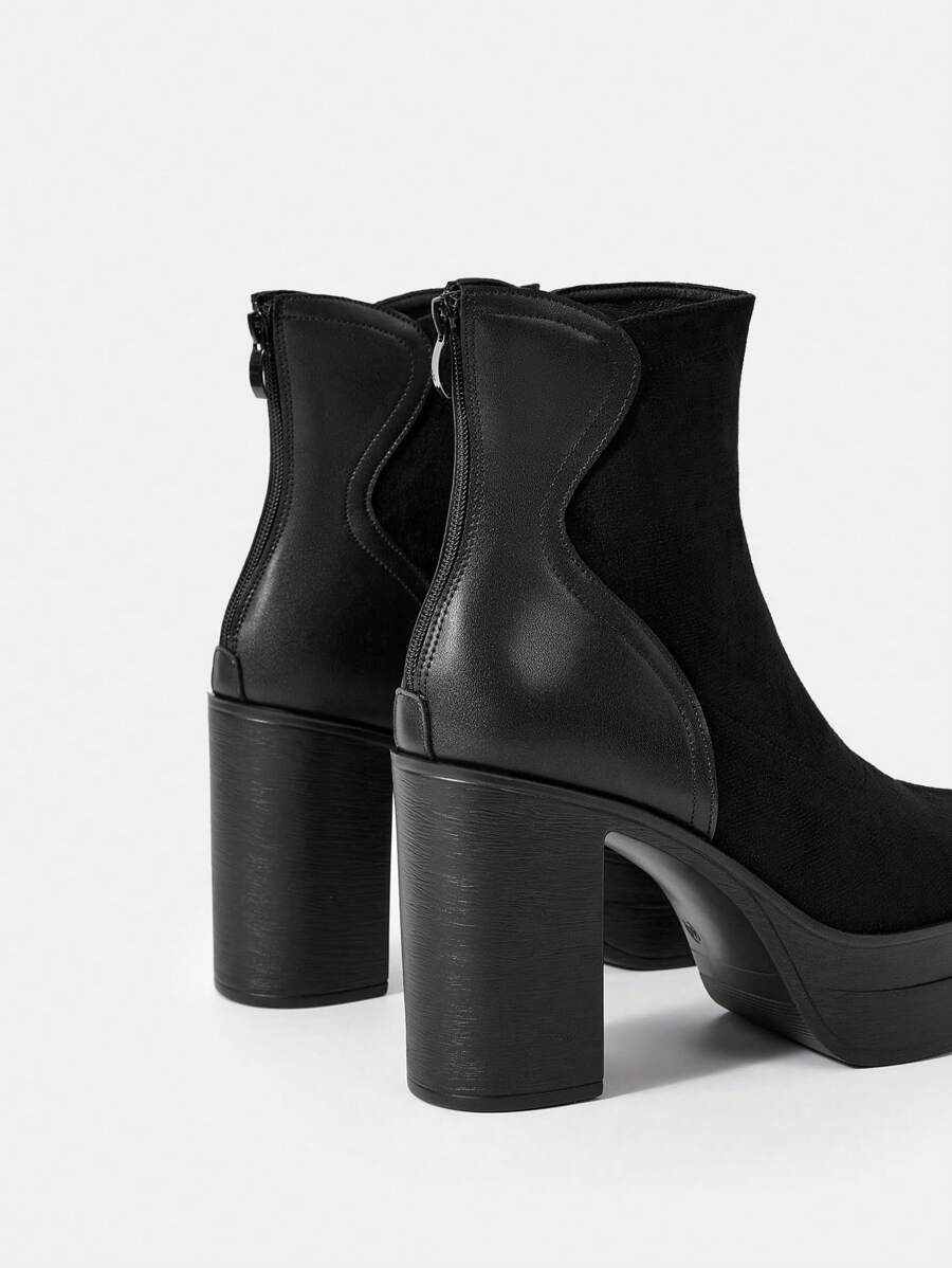 SHEIN SXY Simple And Comfortable Elasticity Platform Boots For Women ...