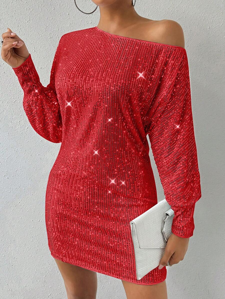 Zolique Abito Scintillante Con Maniche A Lanterna | SHEIN ITALIA