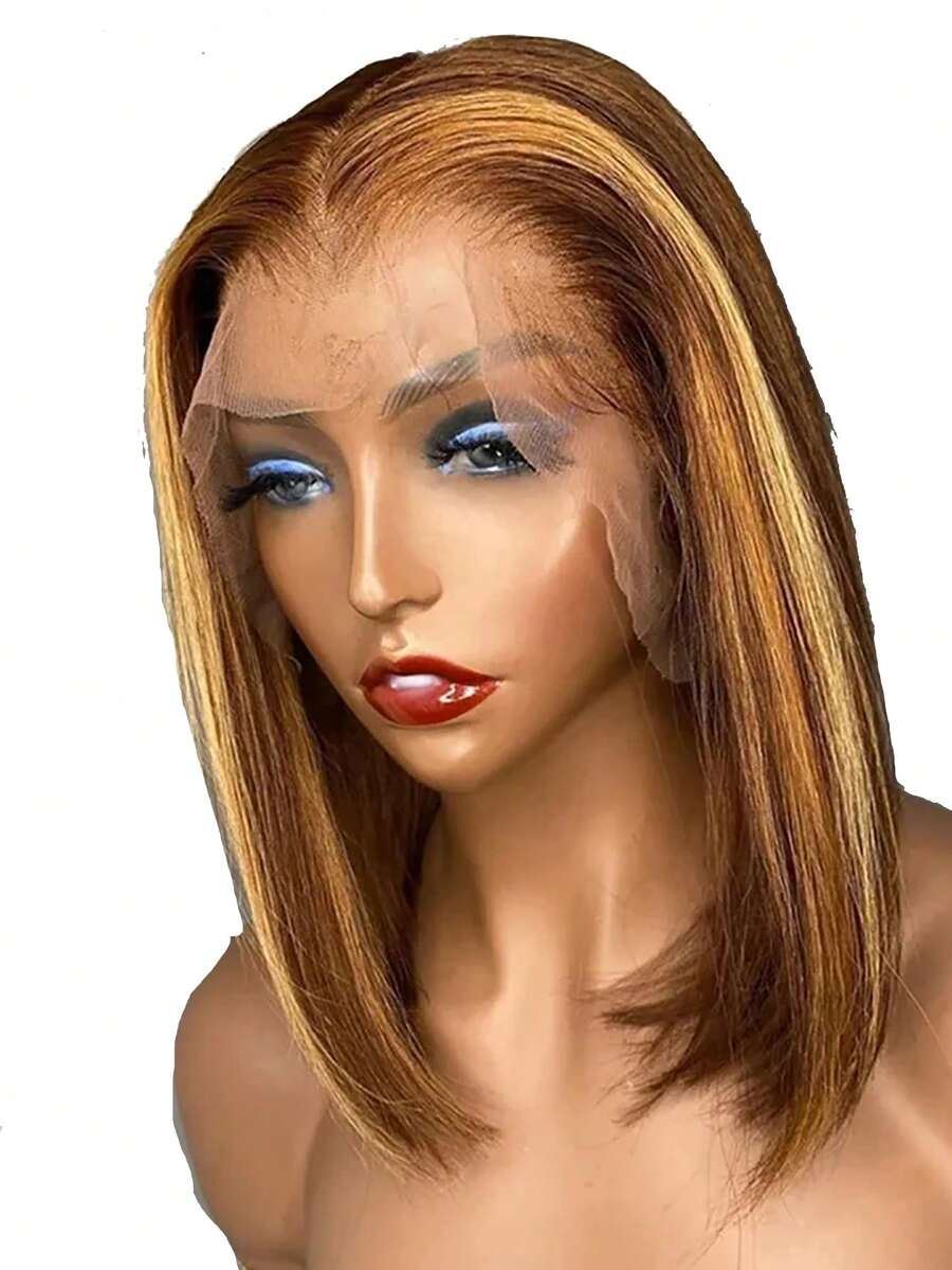 Short Bob Wig P4/27 Wigs T Part Transparent Lace Wig For Women ...