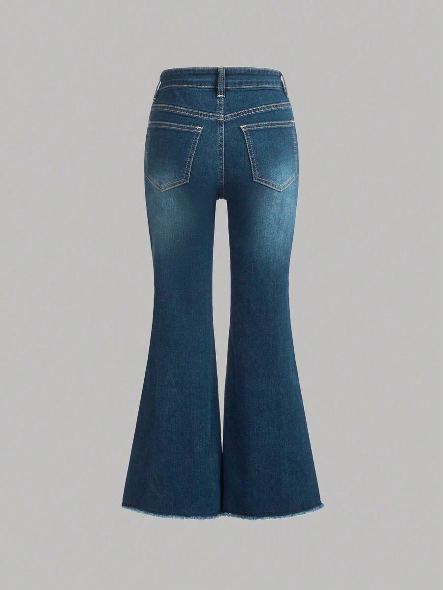 Tween Girls' Flared Jeans With Washed Effect | SHEIN UK