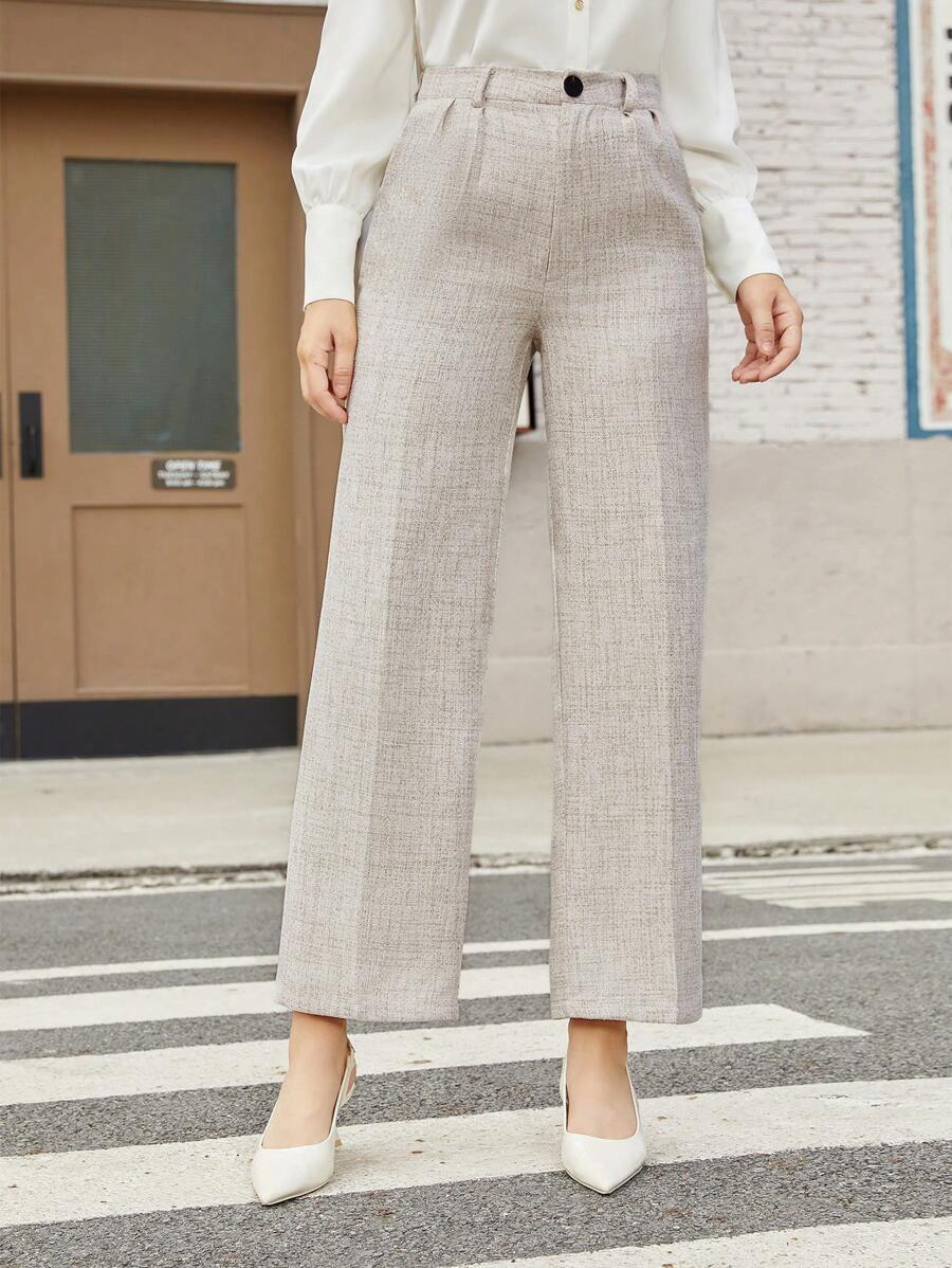 Shein Bizwear Pantalon Pour Femme Avec Poches Diagonales De Coupe