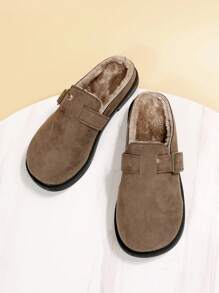 Teddy Lined Faux Suede Flat Mules | SHEIN USA