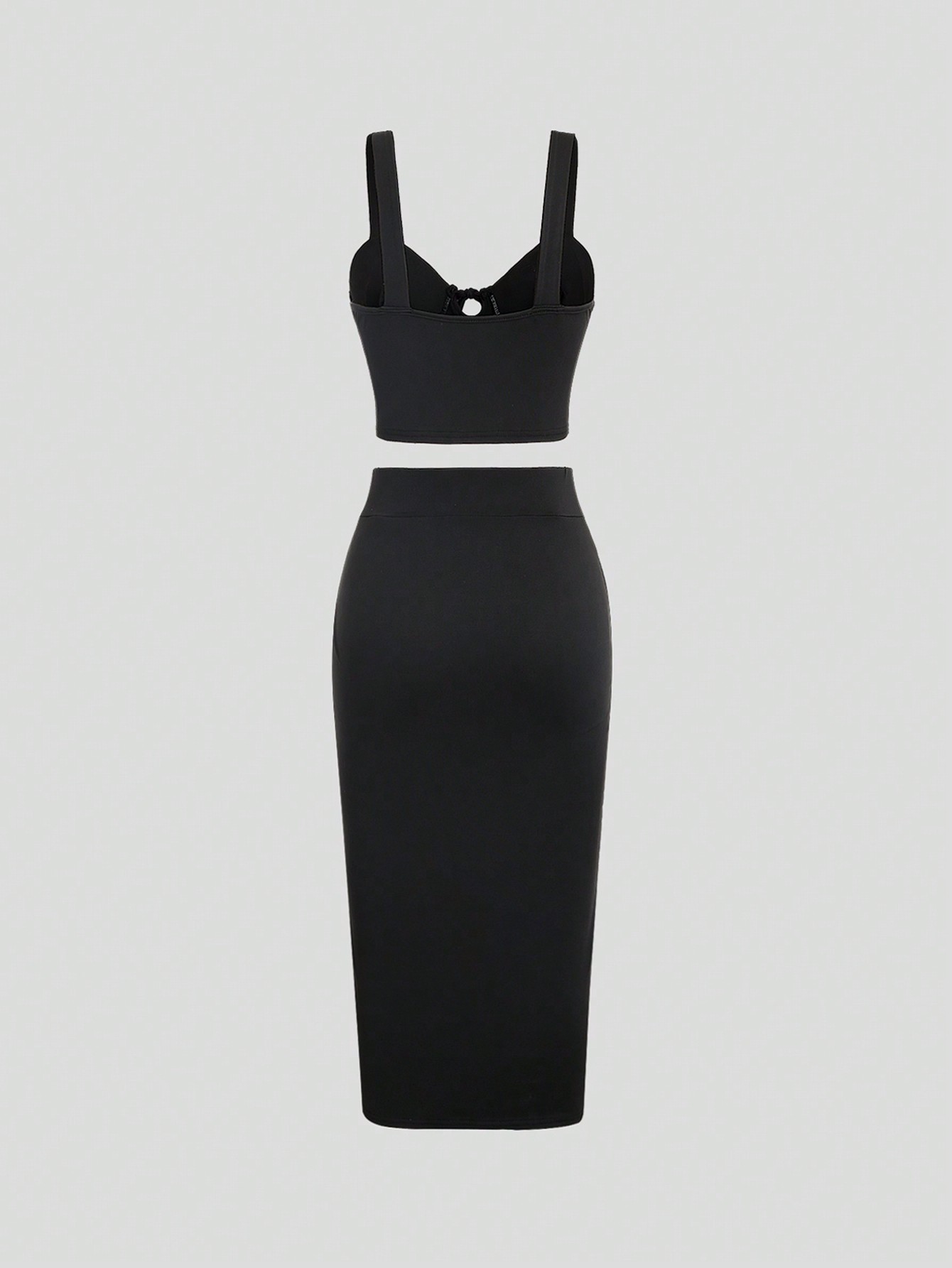 Shein Mod Pleated Bust Knot Front Cami Top And Skirt Set Shein Usa