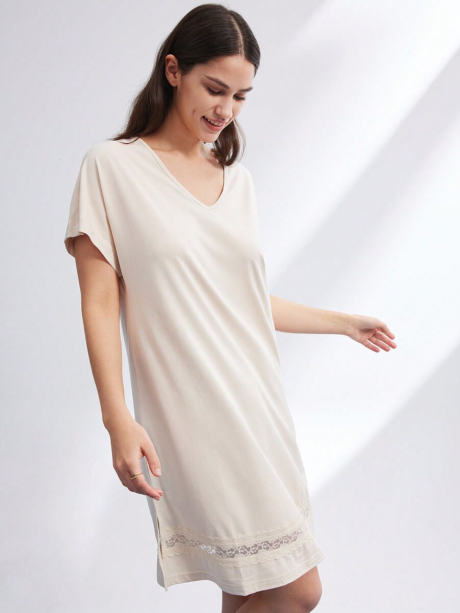 LUVLETTE Modal Lace Nightgown | SHEIN USA