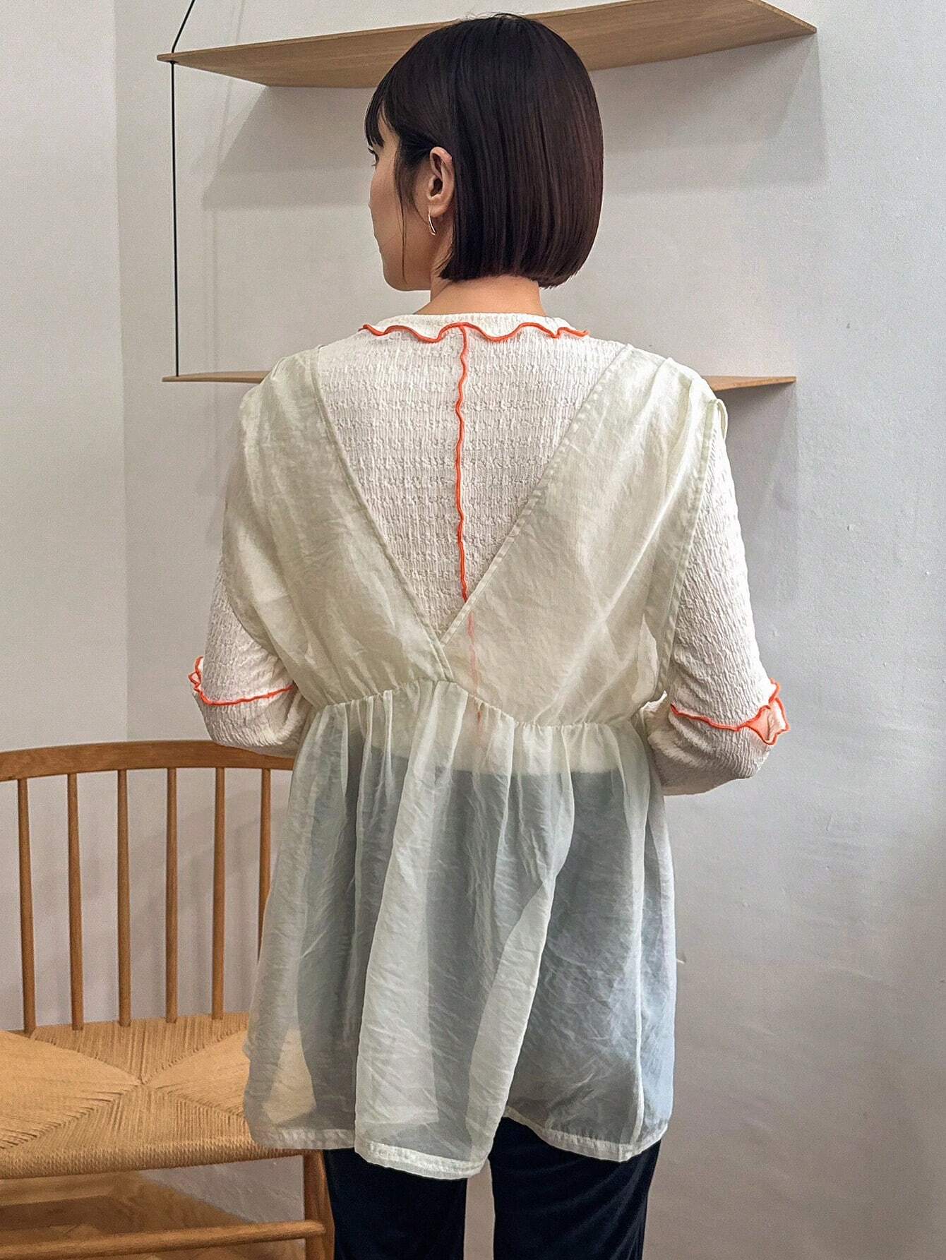 FRIFUL Women's See-Through Top With Lace-Up Detail | SHEIN USA