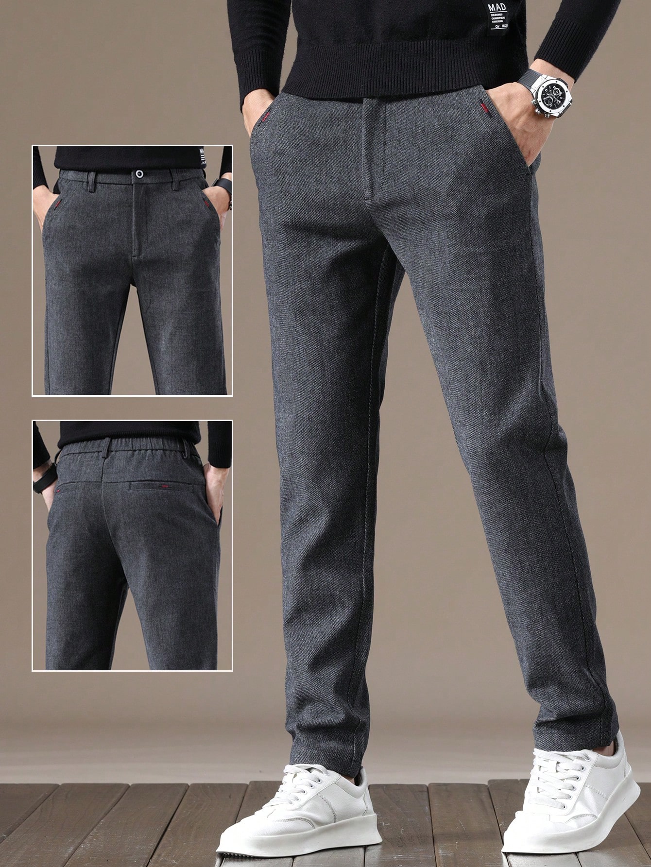 Men's Elastic Waist Casual Straight Leg Pants | SHEIN USA
