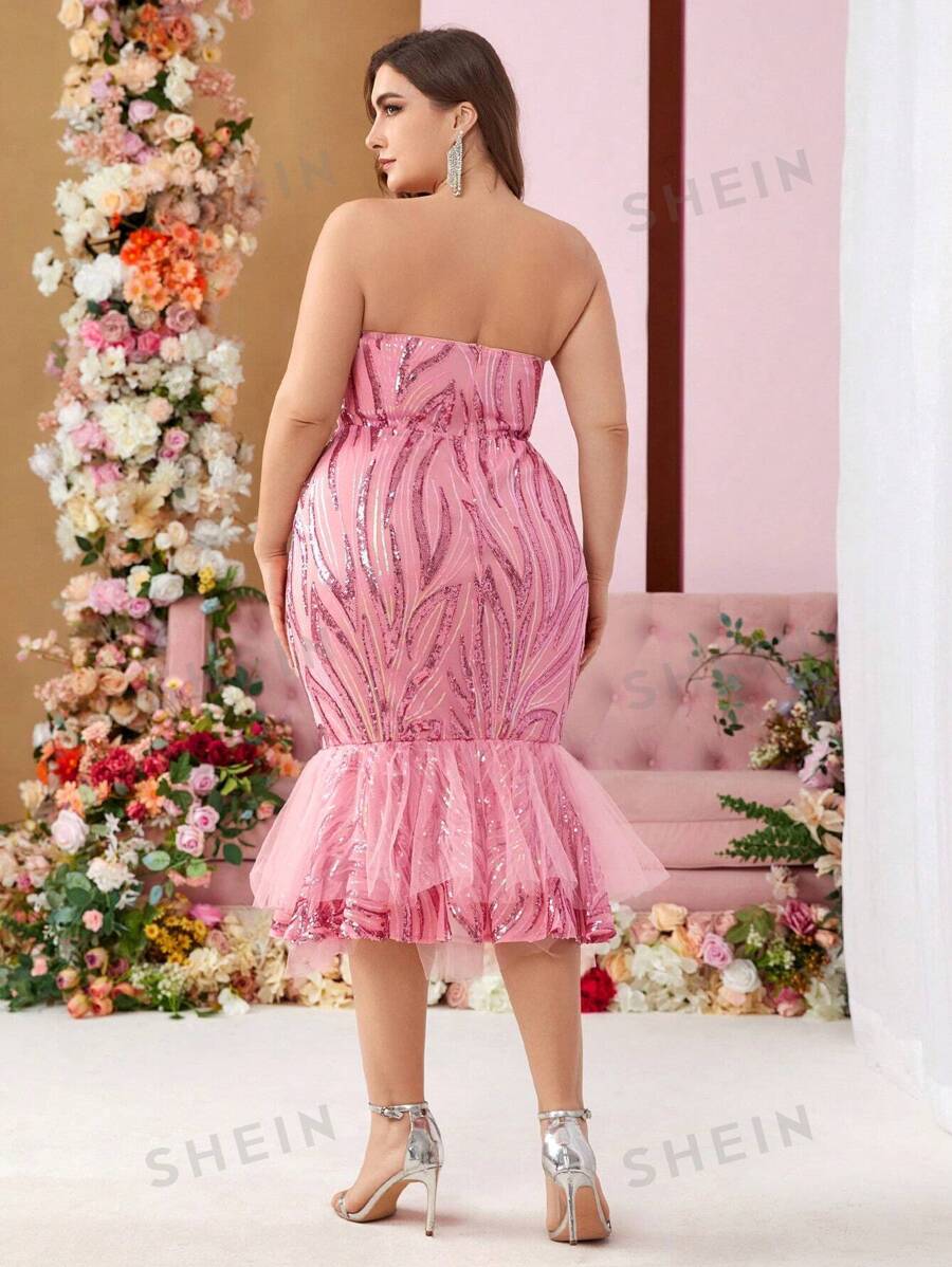 SHEIN Belle Plus Size Women Sweet And Sexy Valentine's Day Tube Top ...