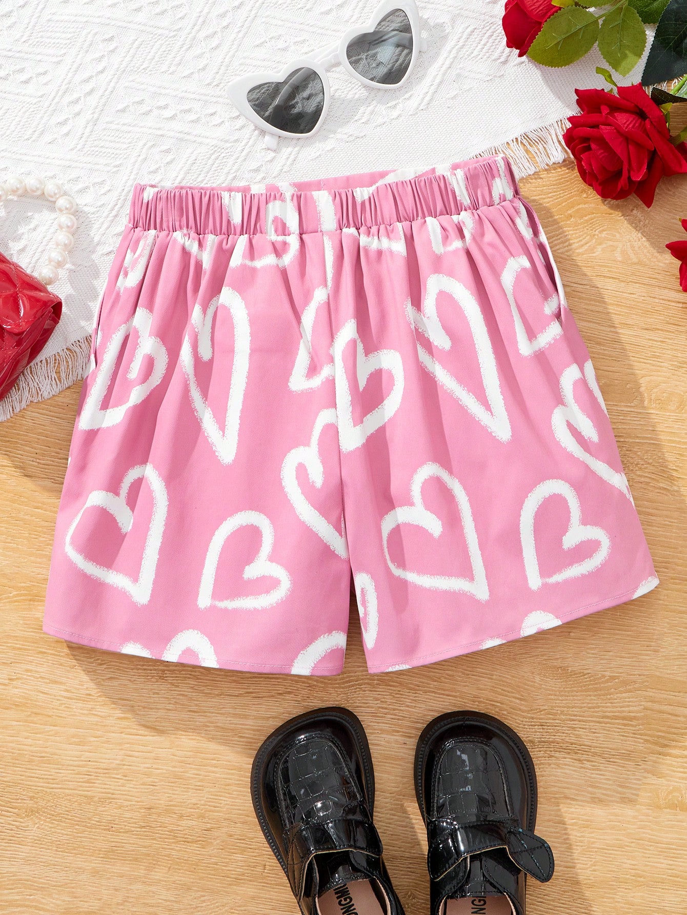 SHEIN Kids Y2Kool Tween Girl Sporty And Sweet Woven Straight Shorts ...