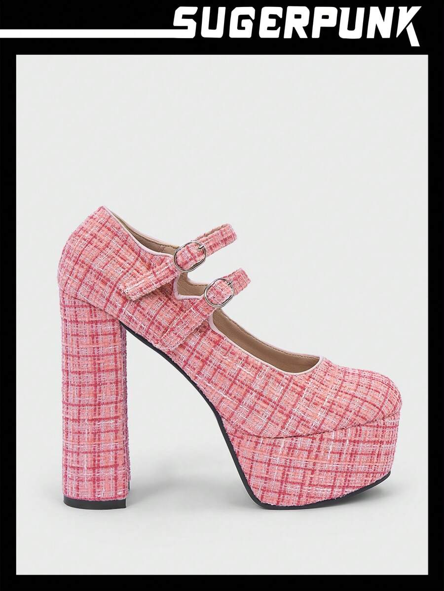 Sugerpunk Valetines Y2K Pink High Heels With Waterproof Platform ...