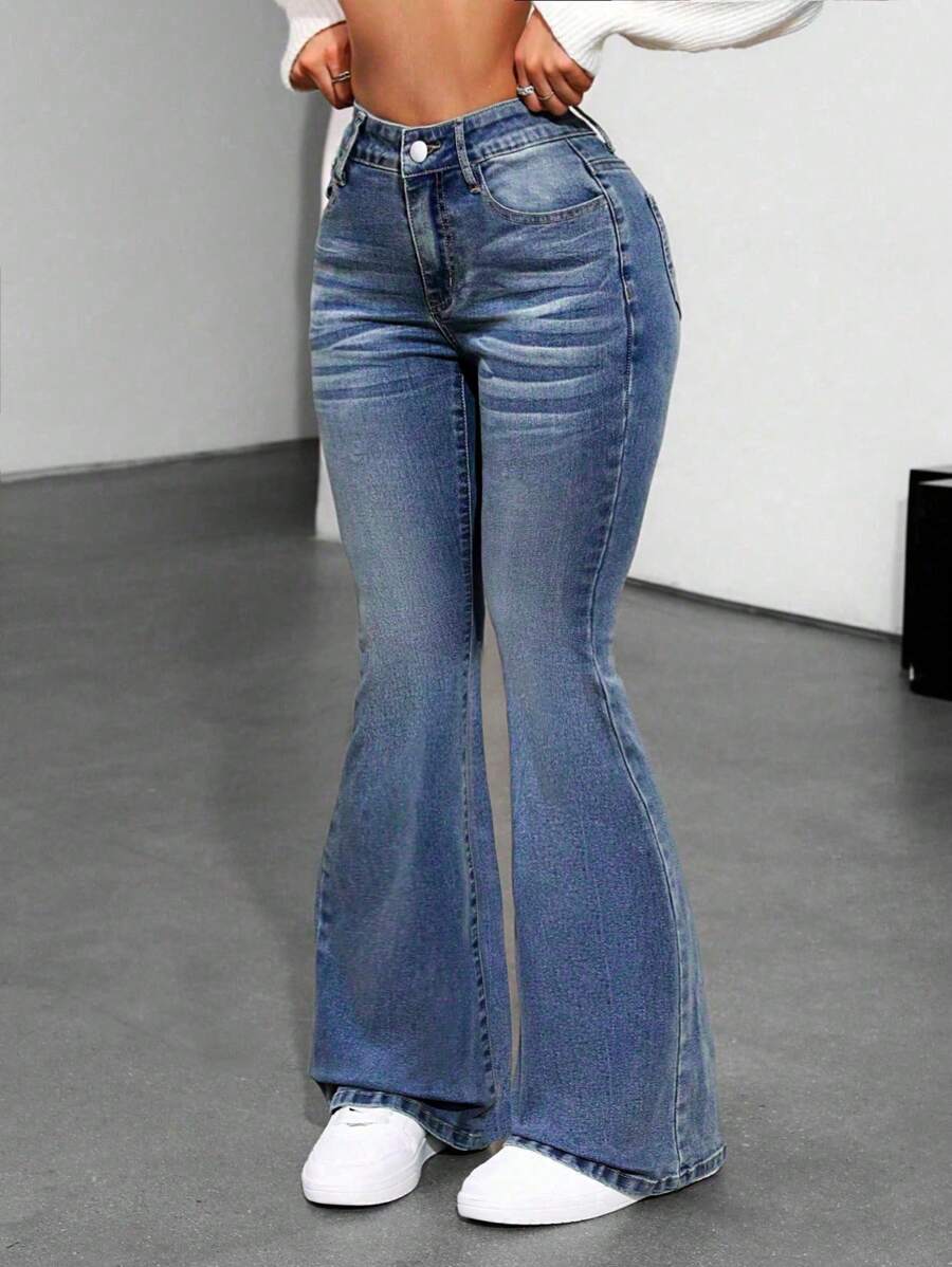 SHEIN ICON Women's Slim Fit Flared Jeans | SHEIN USA
