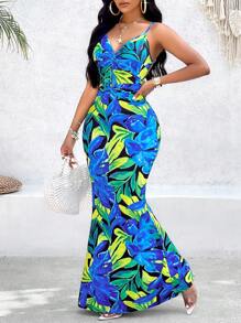 SHEIN Slayr Lace Up Back Sleeveless Mermaid Dress | SHEIN UK
