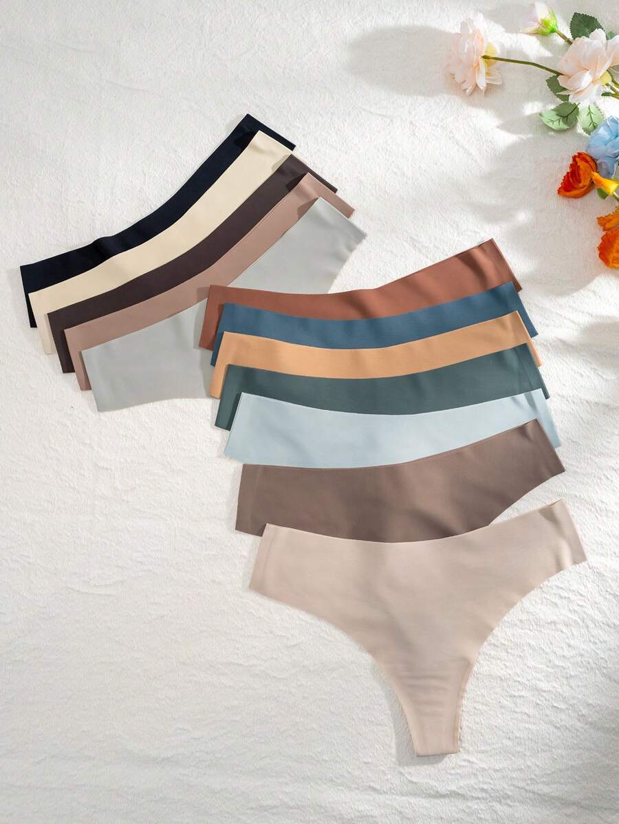 Women's Seamless Solid Color Thongs (Pack Of 12) | SHEIN USA