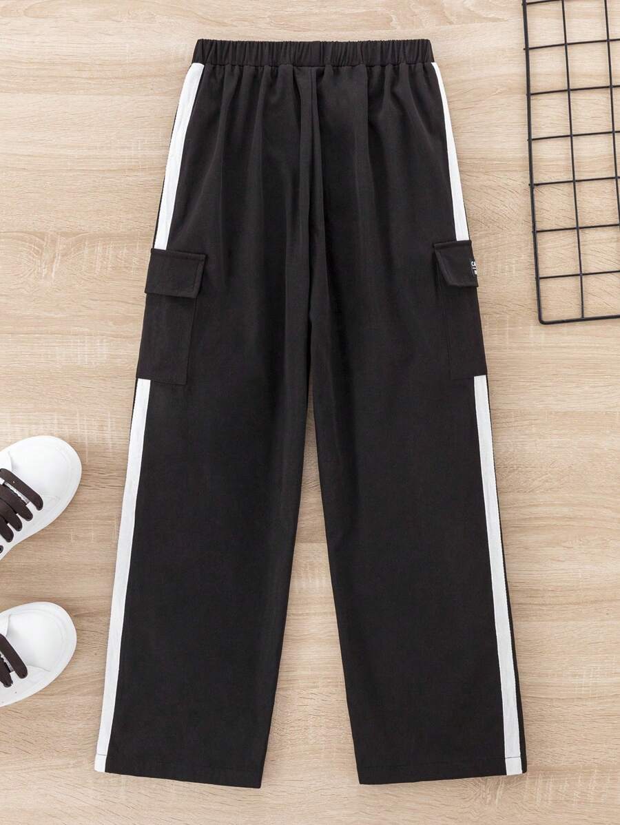 SHEIN Kids SPRTY Tween Boys' Baggy Sports Jacquard Lettered Camo Cargo ...