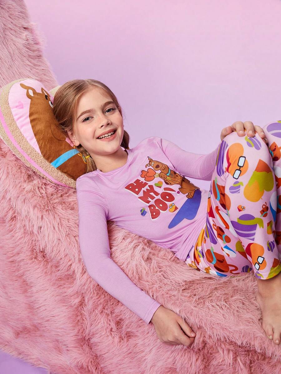 SCOOBY-DOO X SHEIN Pyjama Graphique Cartoon Pour Fille Préadolescente ...