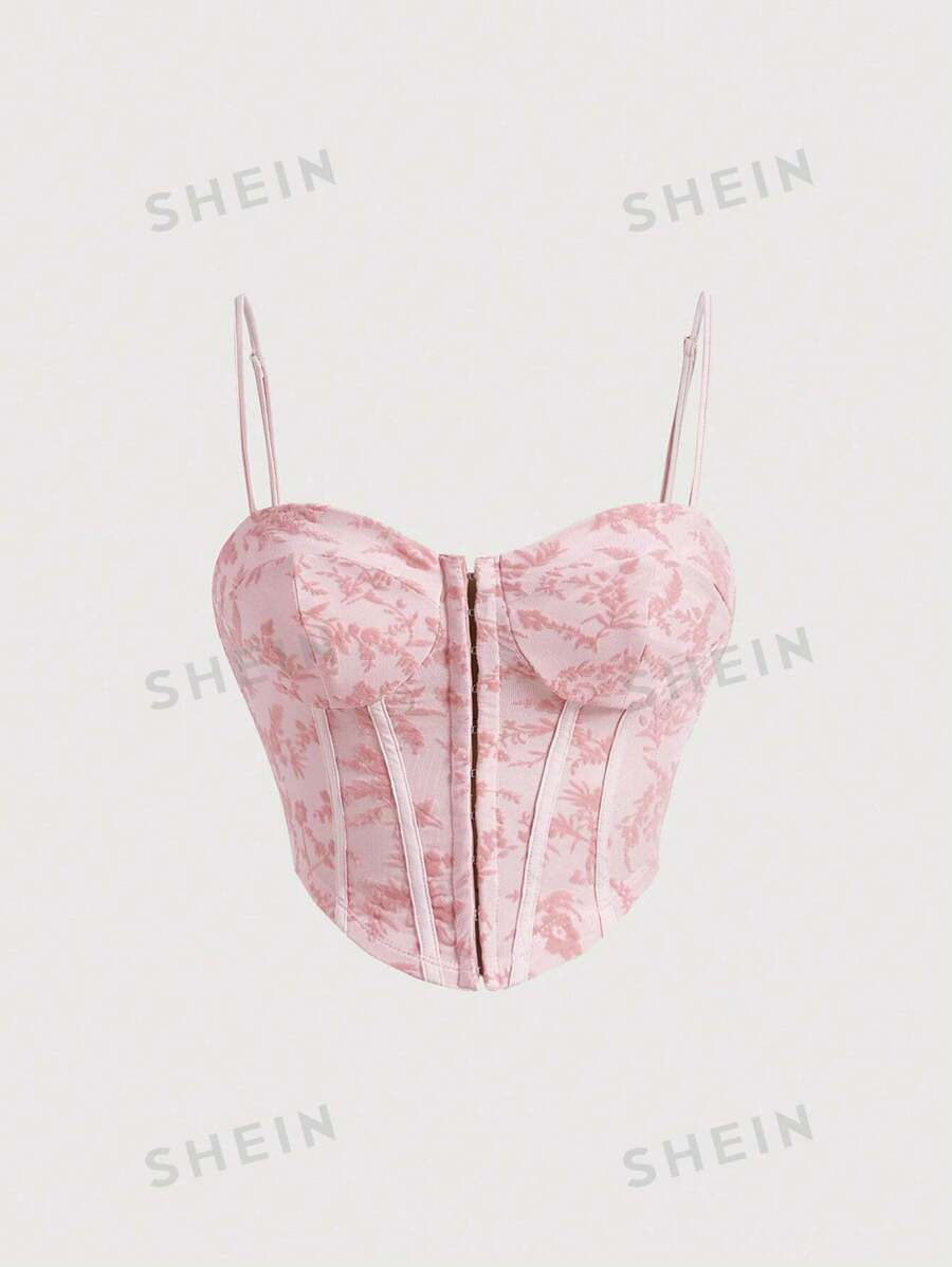 SHEIN MOD Haut De Cami De Structure De Corset Avant Hook And Eye ...