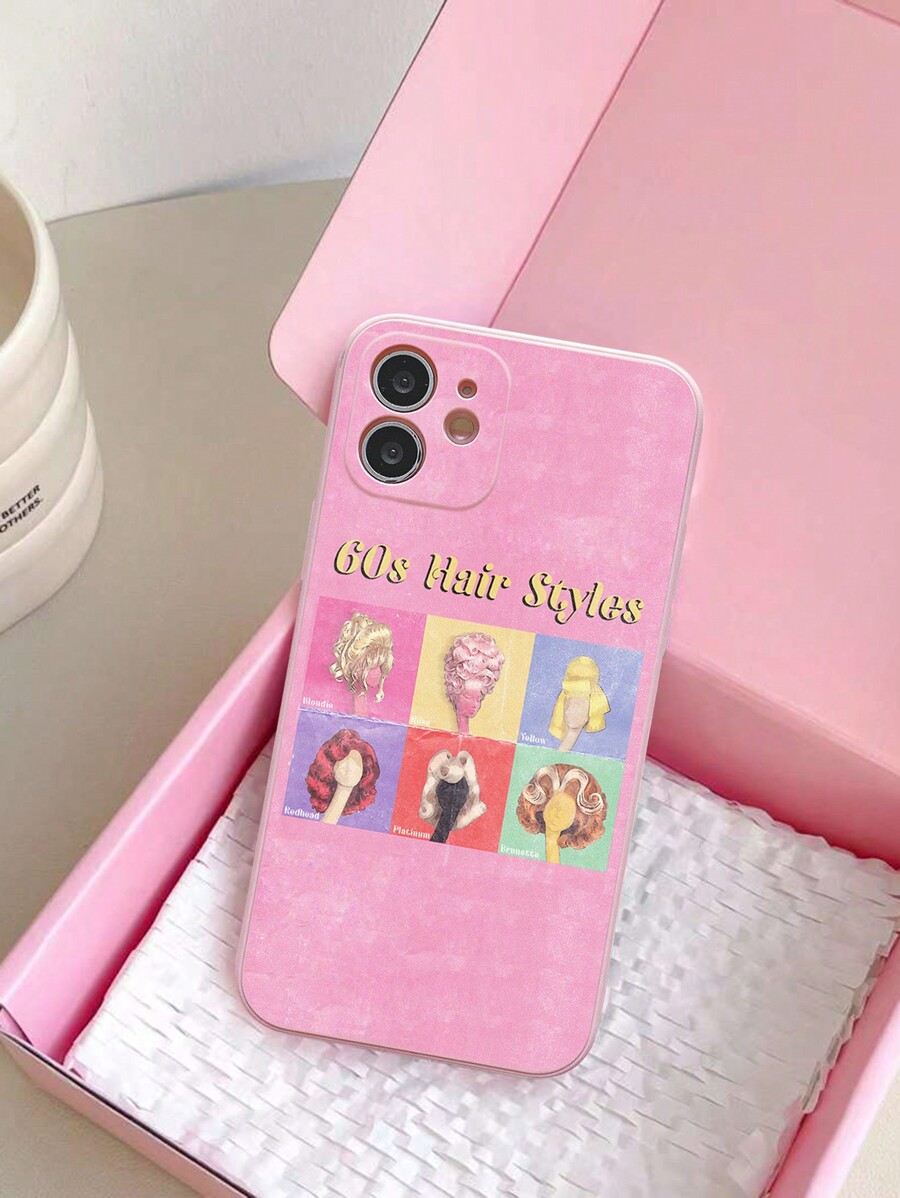 Anapauaaart 60s Hair Styles Retro Style Painting Pink Phone Case ...