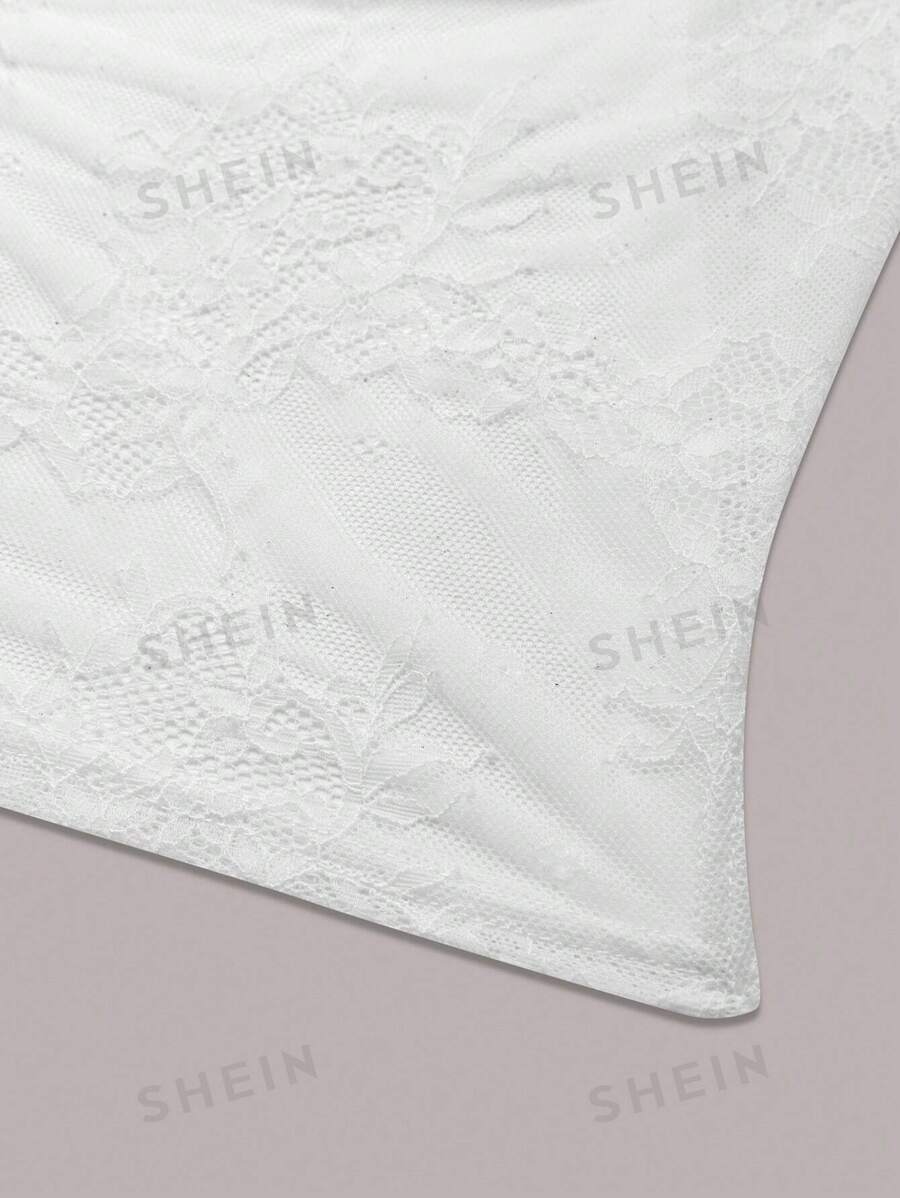 SHEIN ICON Lace See-Through Halter Top | SHEIN USA