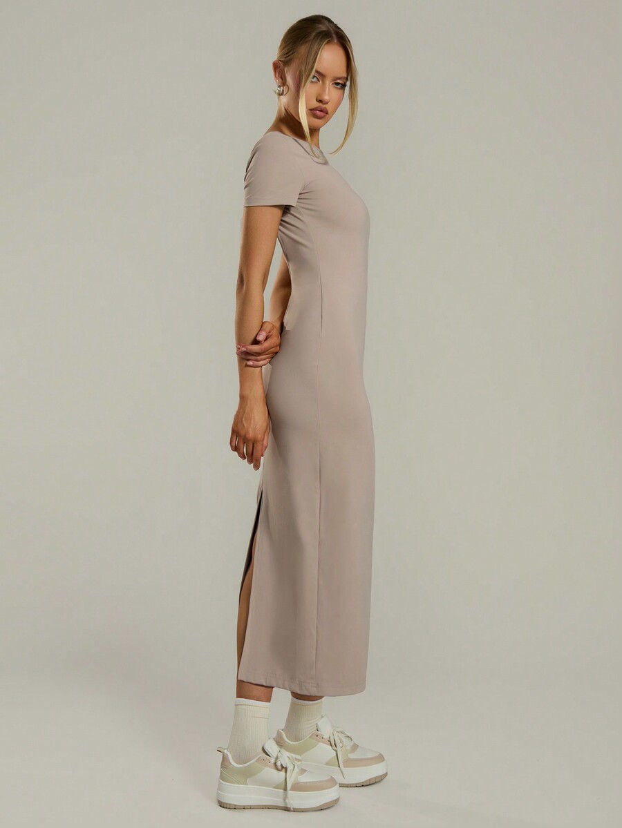 MUSERA Soft Sculpt Slinky Short Sleeve Midi Dress | SHEIN EUR