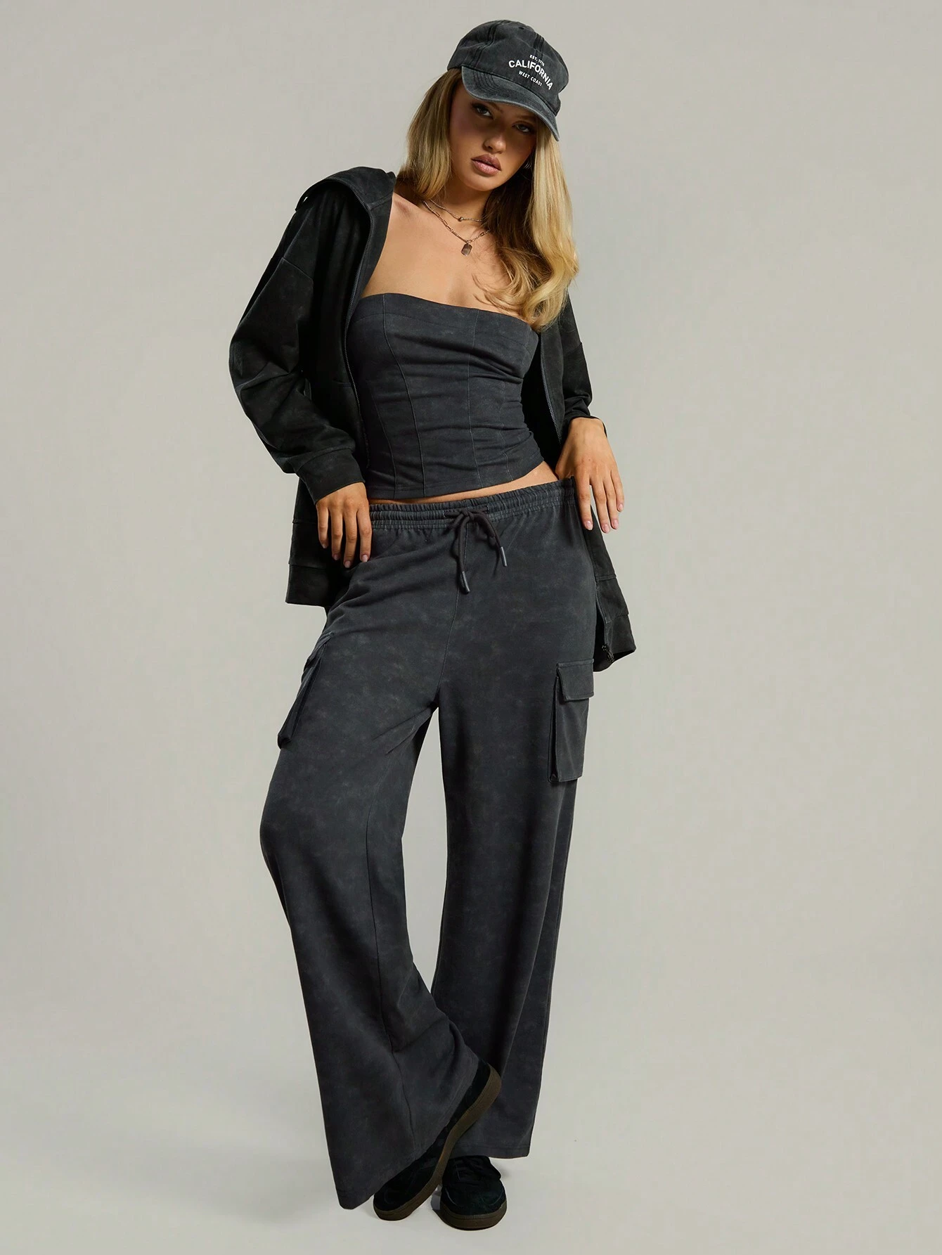 MUSERA Sweat Seam Detail Bandau Top | SHEIN UK