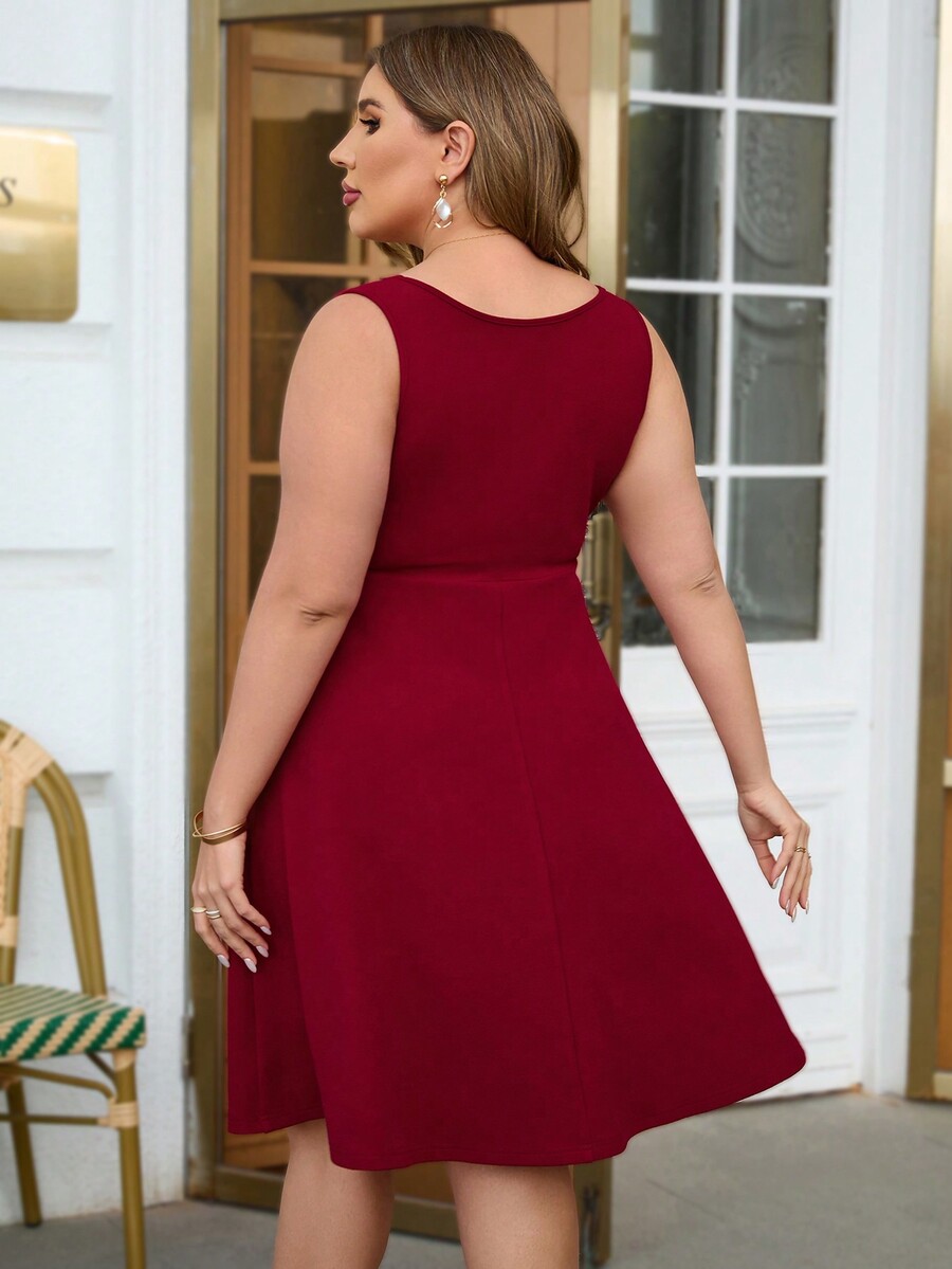 SHEIN Clasi Plus Size Dresses Red Dress | SHEIN UK