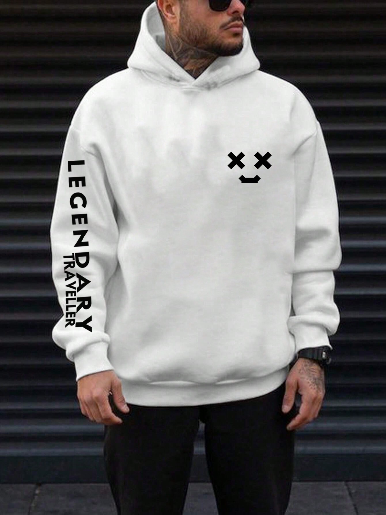 Manfinity Hypemode Men's White Knitted Hoodie | SHEIN