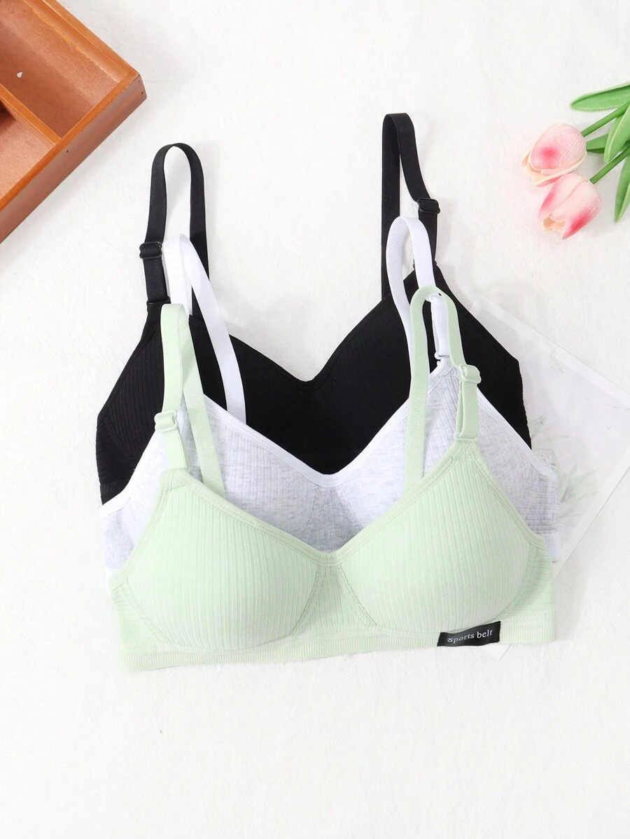 Conjunto de lencería para chicas adolescentes de 3 piezas; sostenes de ...