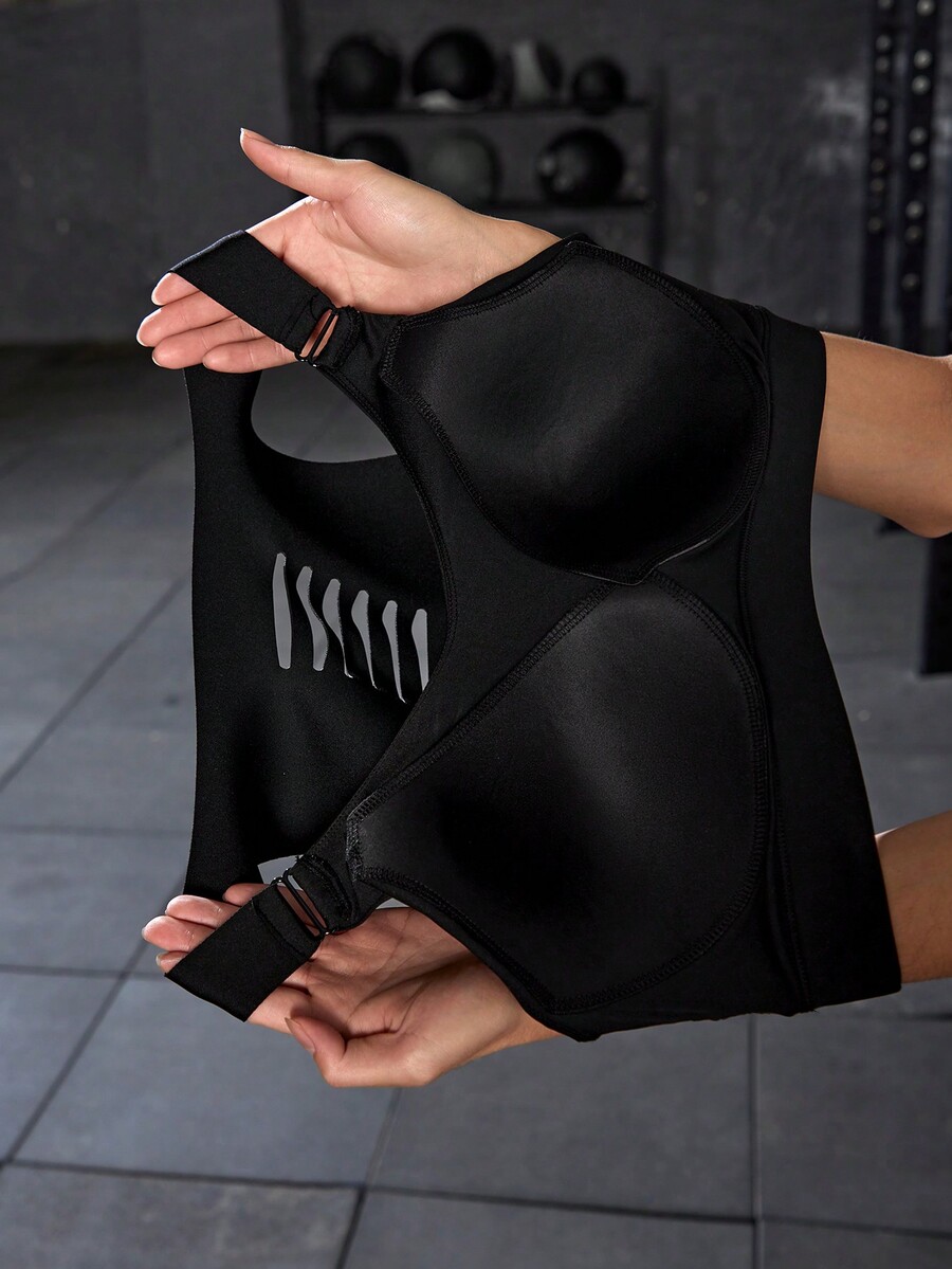 SHEIN Yoga Basic Plus Size Women's Sports Bra With Open Back Design ...