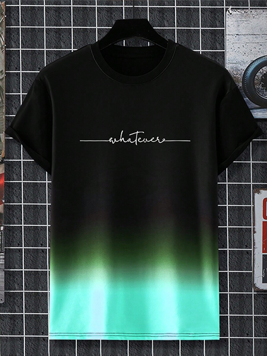 Manfinity Hypemode Mens Tie Dye Letter Print Short Sleeve T Shirt Shein Usa