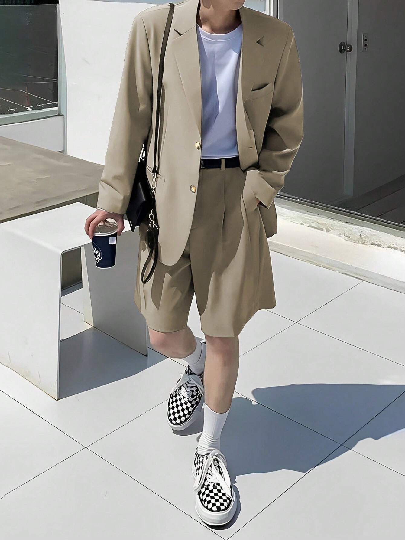 Manfinity Hypemode Terno Casual Masculino De Cor Sólida | SHEIN PT