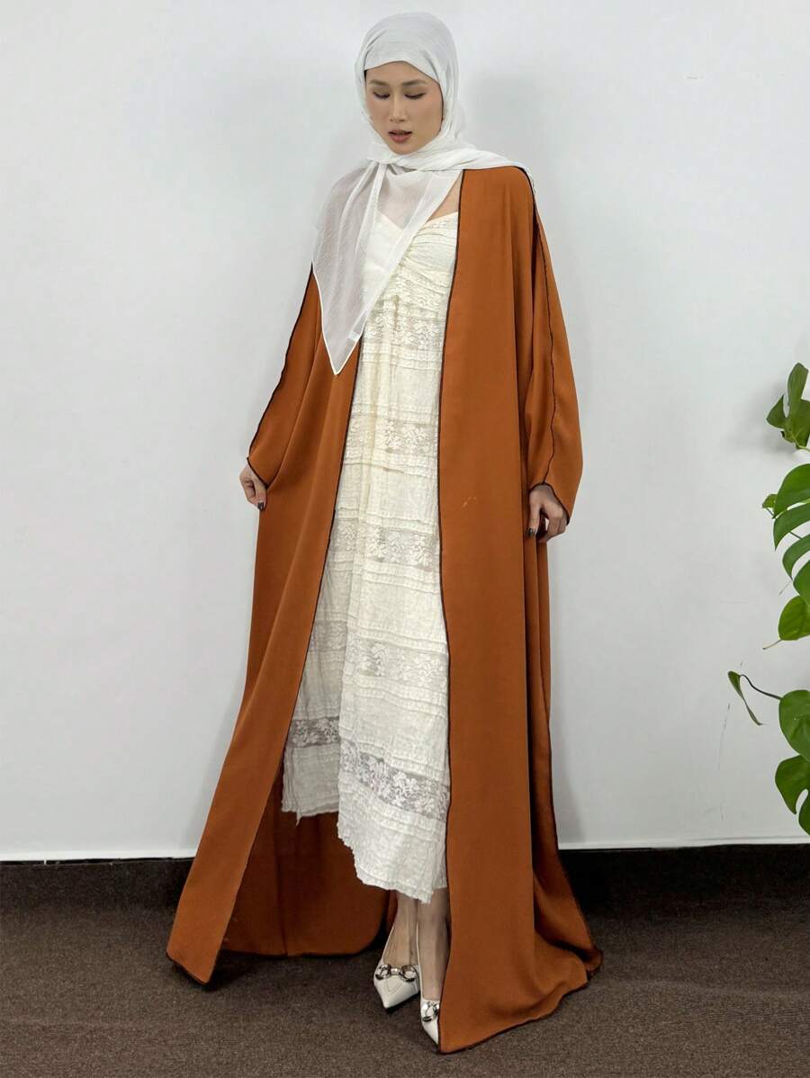Fashion Abaya Cardigan Smocking Sleeve One-Piece Prayer Women Islamic ...
