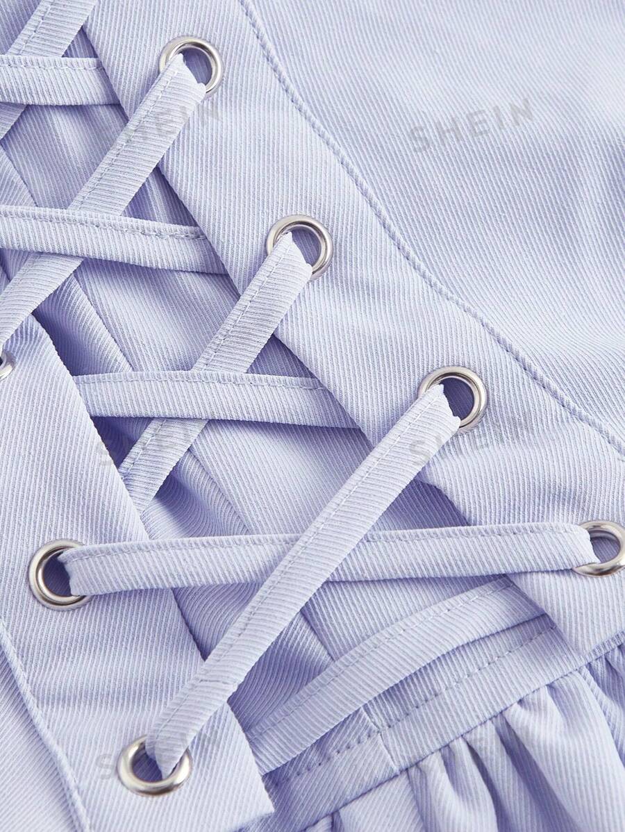 SHEIN MOD Women's Double Layered Cascading Ruffle Hem Side Tie Skirt ...