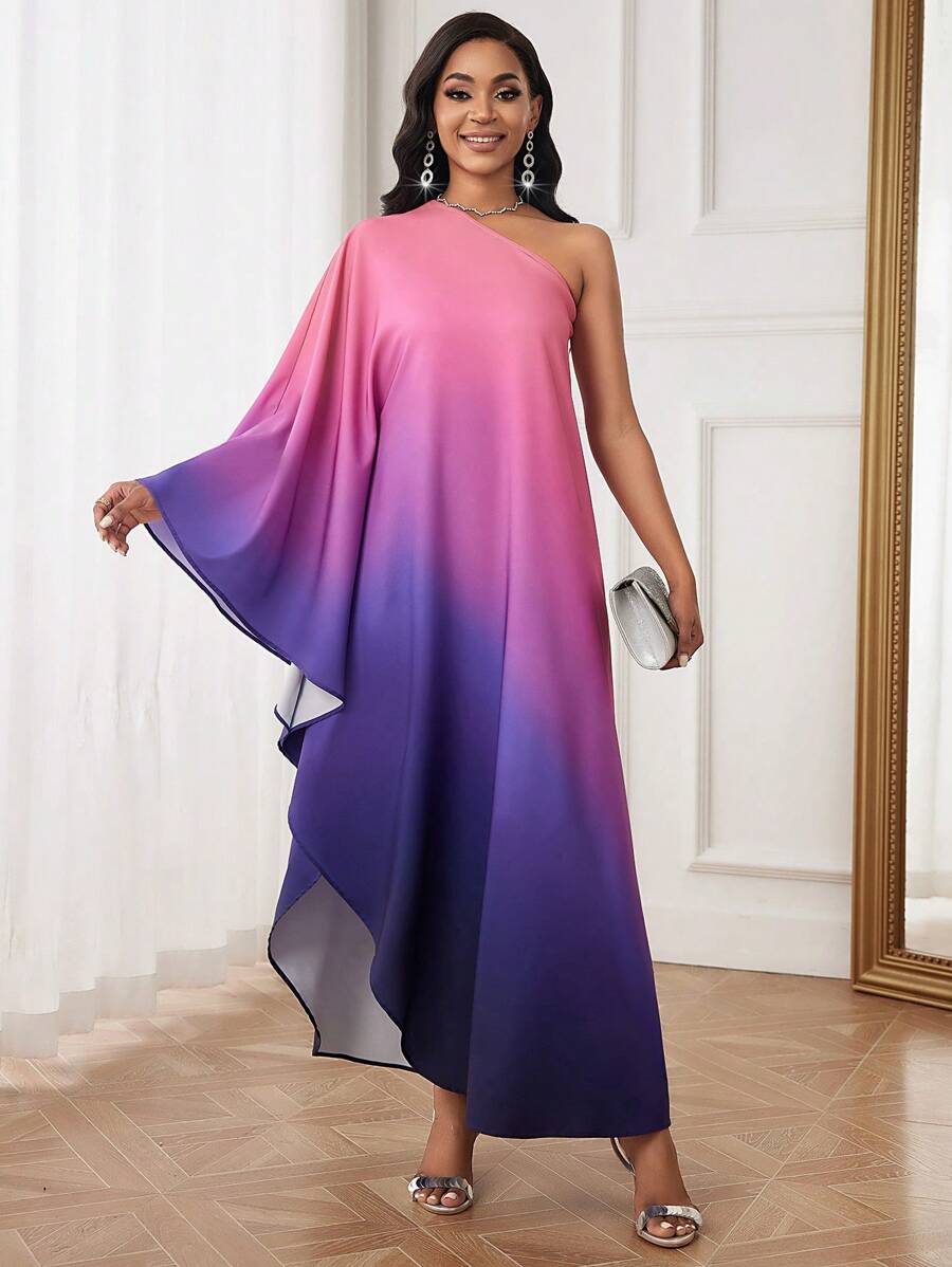 SHEIN Clasi Women's Gradient One Shoulder Dress | SHEIN USA