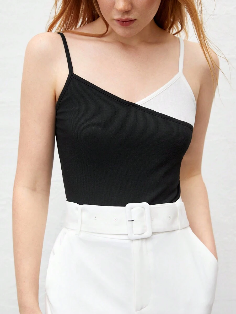 BizChic Women's Color Block Spaghetti Strap Tank Top | SHEIN USA