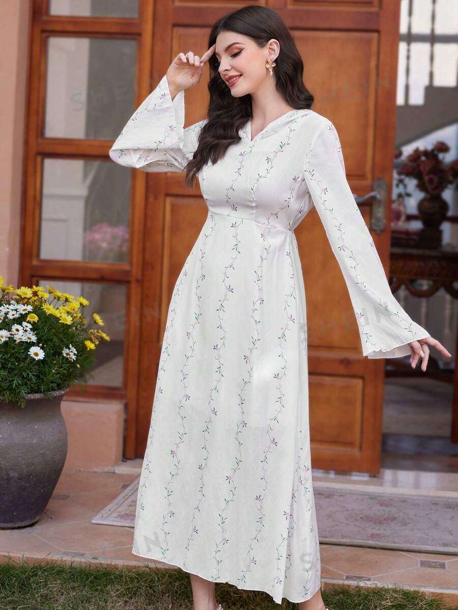 SHEIN Najma Hooded Long Arabic Maxi Dress | SHEIN UK