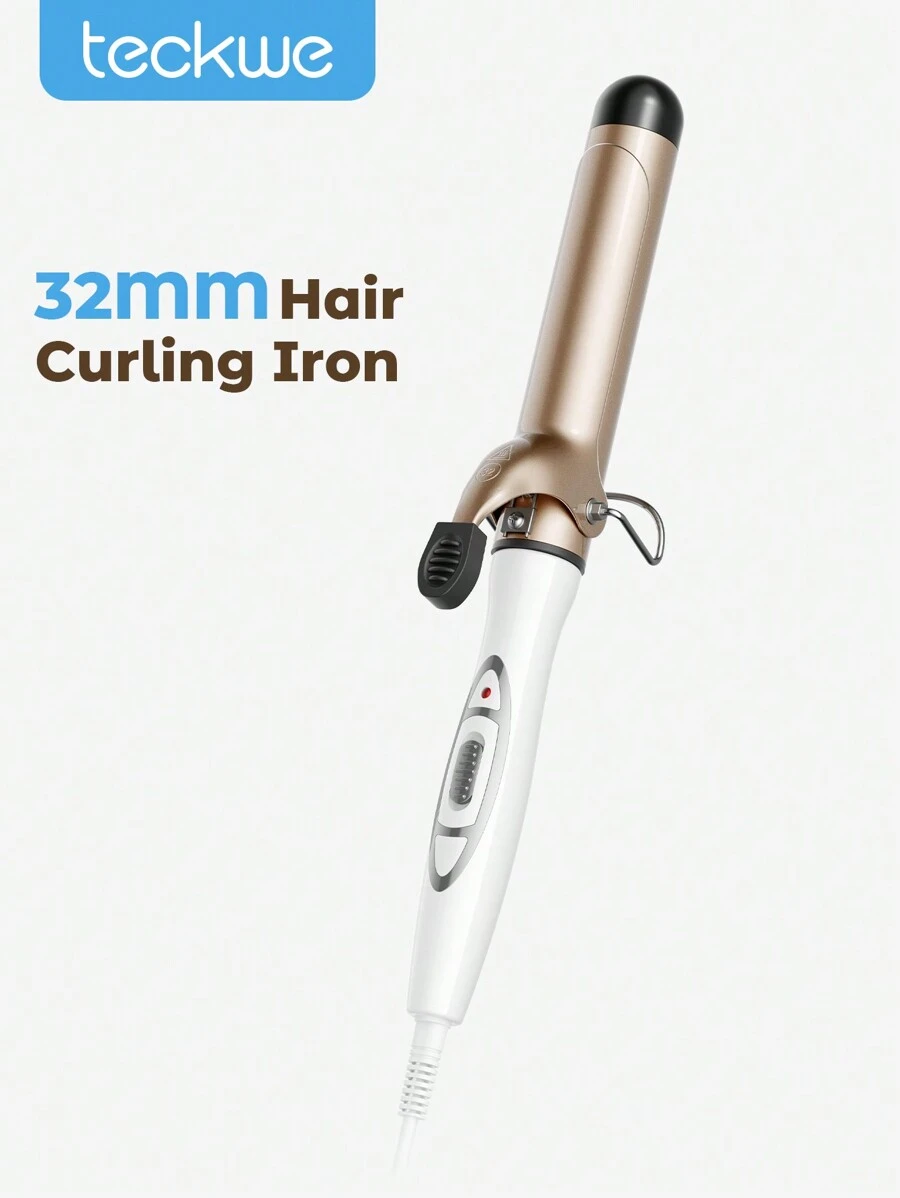 Teckwe Curling Iron,32mm Barrel Produces Classic Curls Power Cord 360 ...