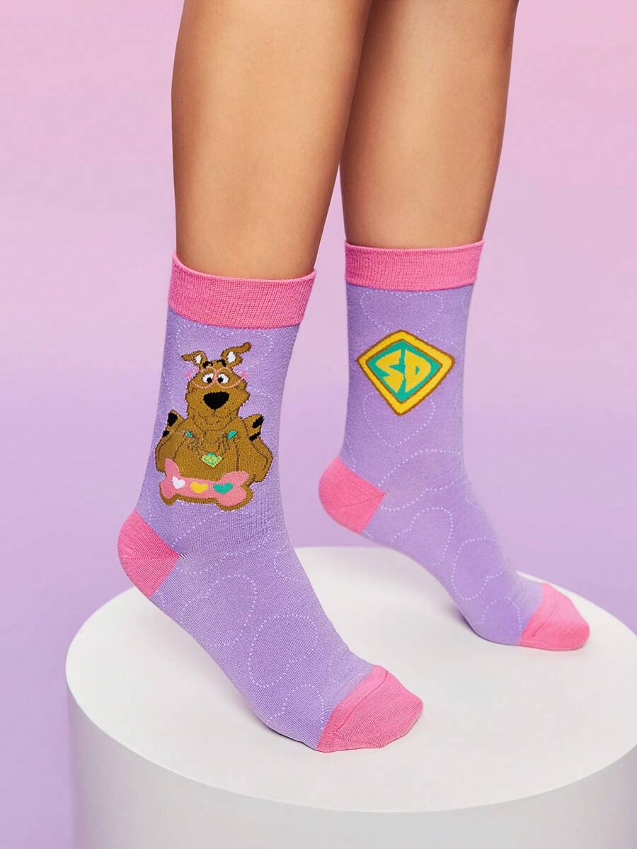 SCOOBY-DOO X SHEIN 2pairs Romantic Women's Heart Pattern Long Socks ...