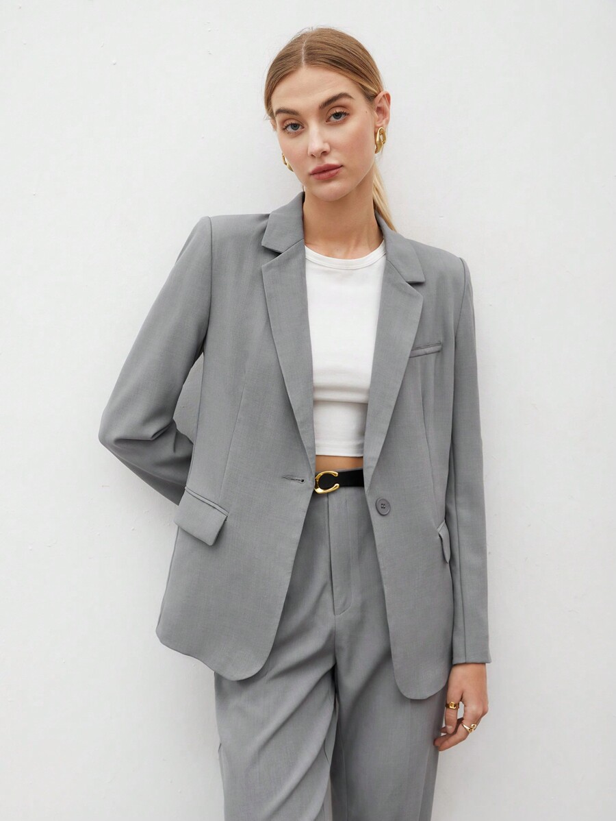 BizChic Ladies' Solid Color Suit Jacket/Blazer | SHEIN UK