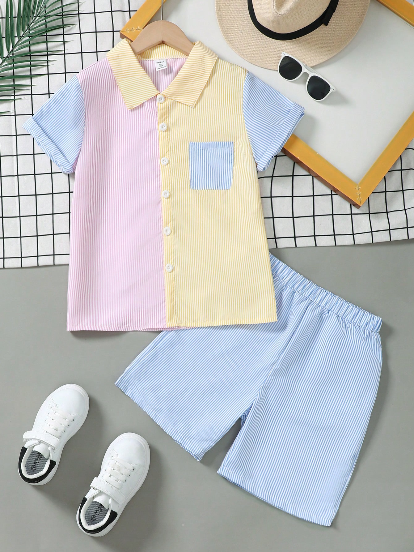 SHEIN 2pcs/Set Cute Shirt And Shorts Outfit For Tween Boy | SHEIN USA
