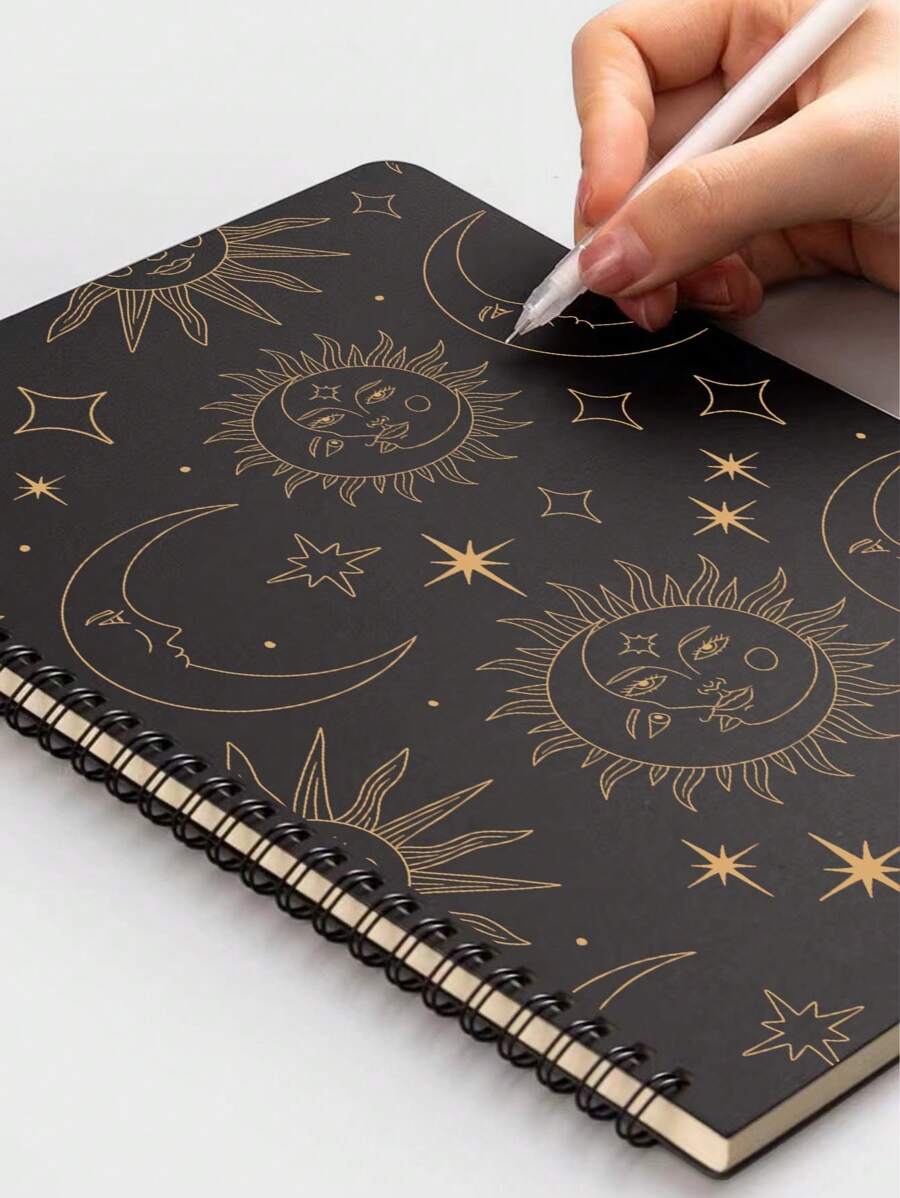 Maryam Alam Star, Moon And Sun Themed Notebook | SHEIN USA