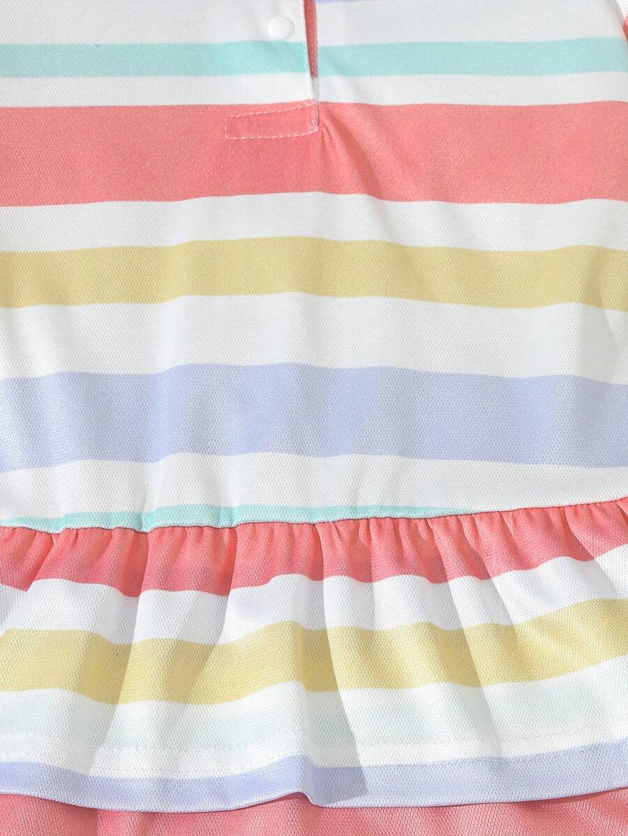 Baby Girl's Comfy Casual Striped Colorblock Preppy Style Spring/Summer ...