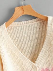 Damen Langarm-strickjacke Mit Herzmuster | aktuelle Trends, günstig ...