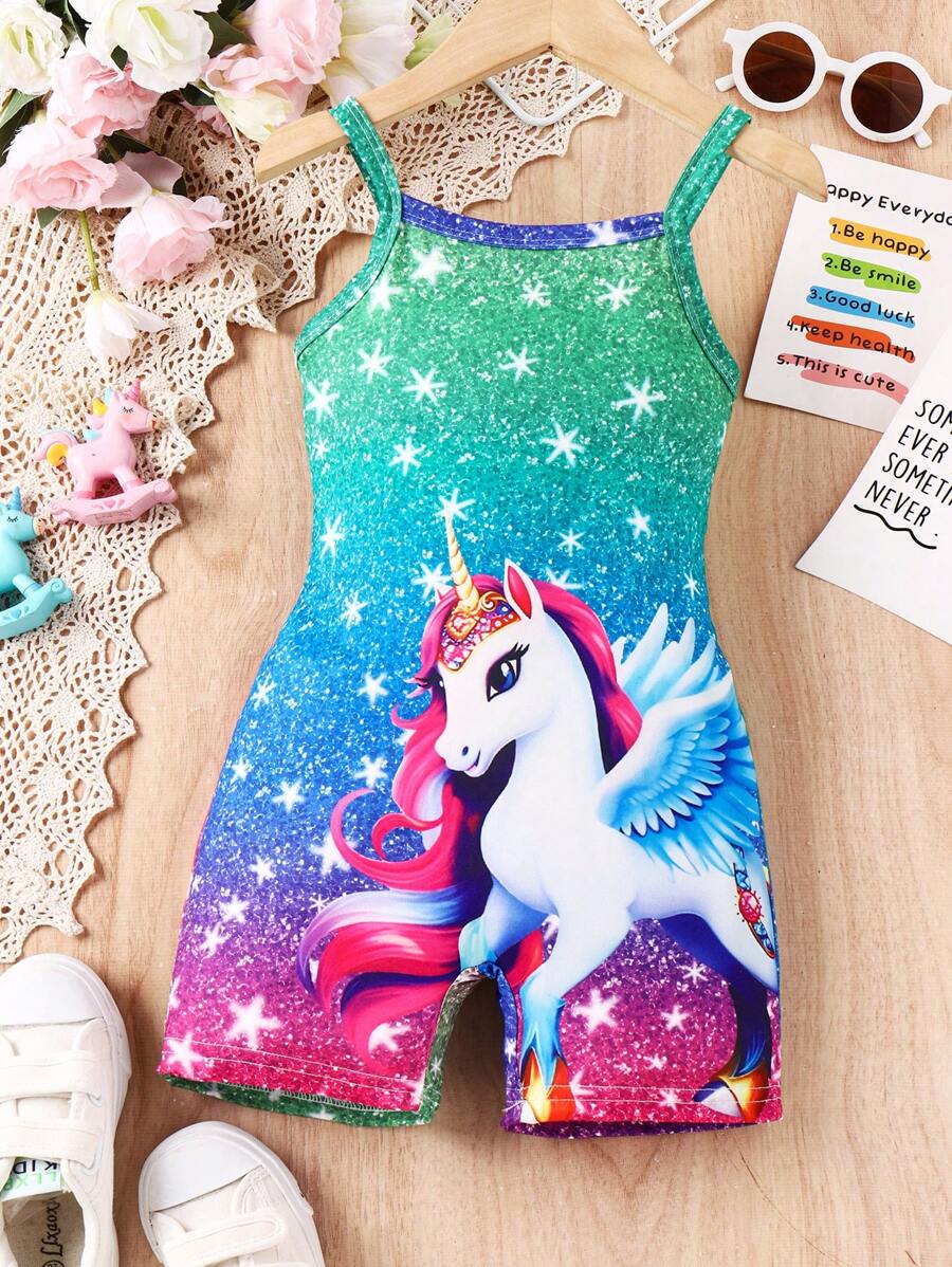 SHEIN Young Girl Toddler Girls' Simple & Cute Cartoon Animal Horse ...