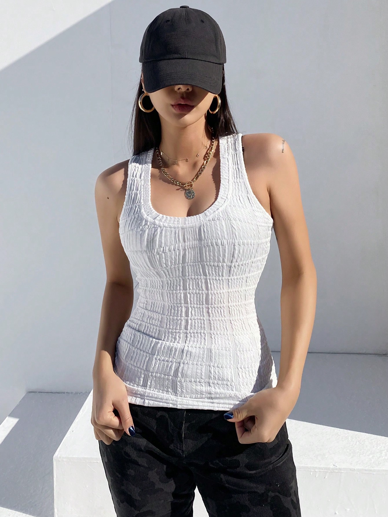 DAZY Women's Textured Wrap Bodice Vest | SHEIN USA