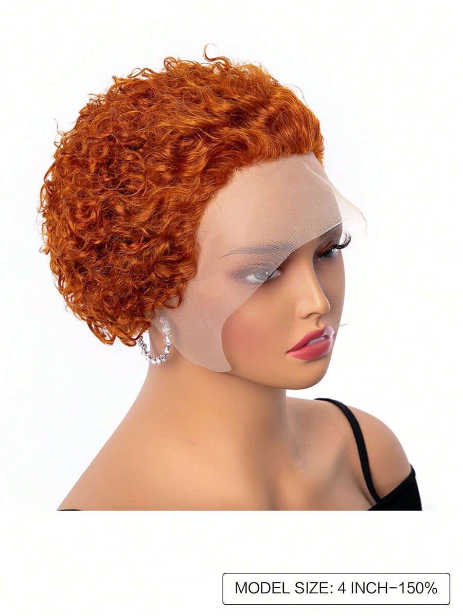 Transparent Lace Water Wave Pixie Cut 12 X 1 Curly Lace Frontal Wigs ...