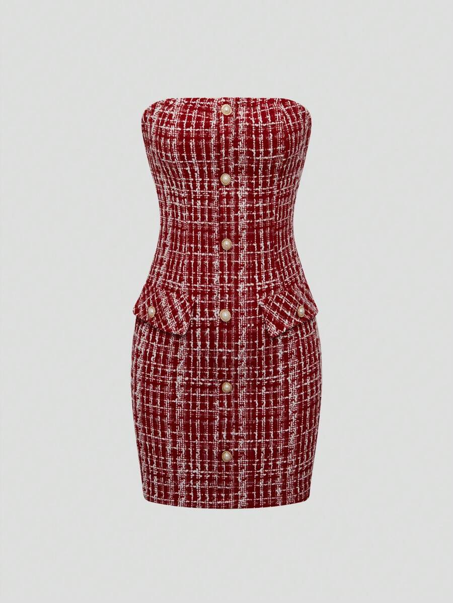 Lunelith SHEIN Lunessa Plaid Check Pinafore Dress | SHEIN South Africa