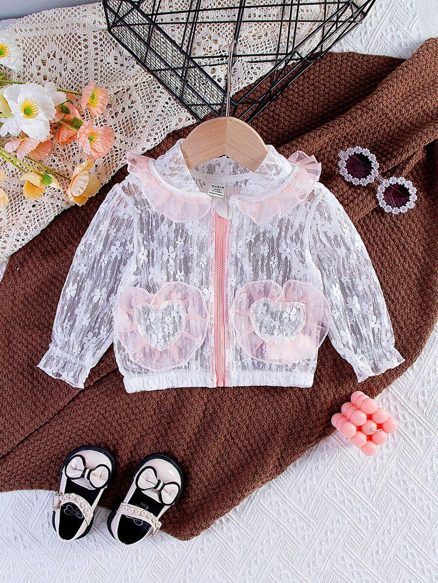 Baby Girl Casual Lace Long Sleeve Hooded Jacket For Spring And Summer ...