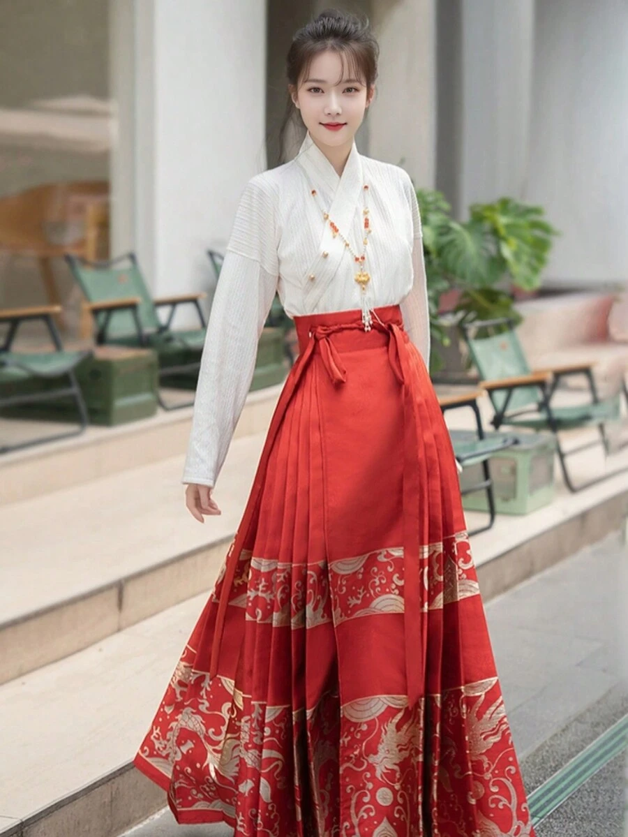 Traje Hanfu Plegable, Diseño Original Para El Año Del Dragón, Atuendo ...
